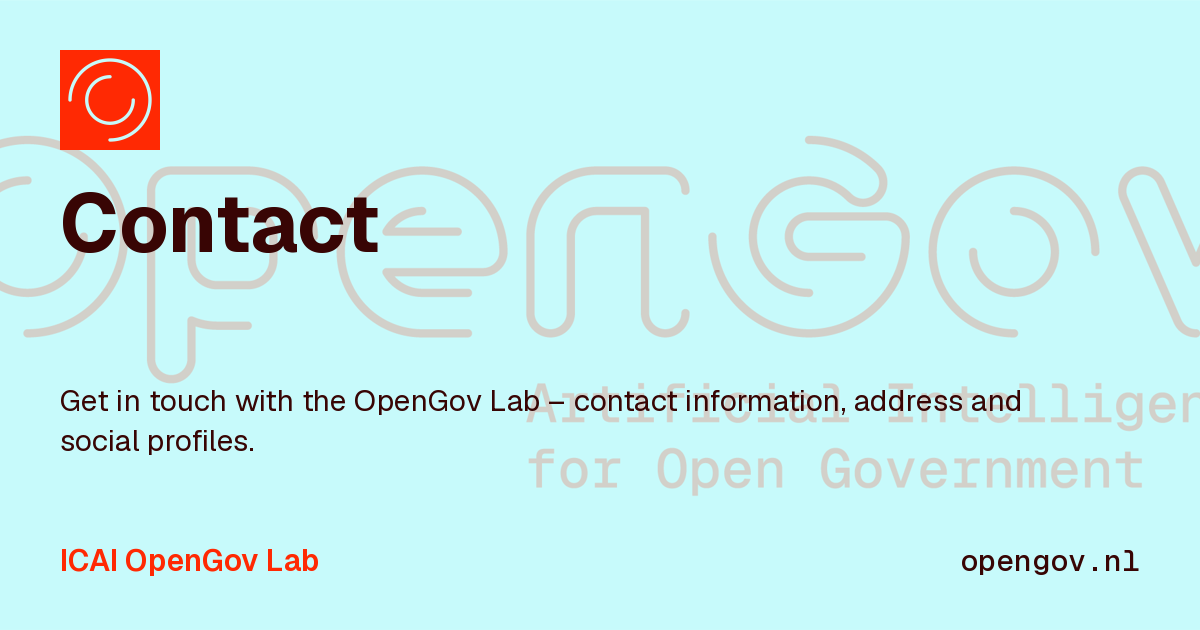 Contact - ICAI OpenGov Lab - opengov.nl